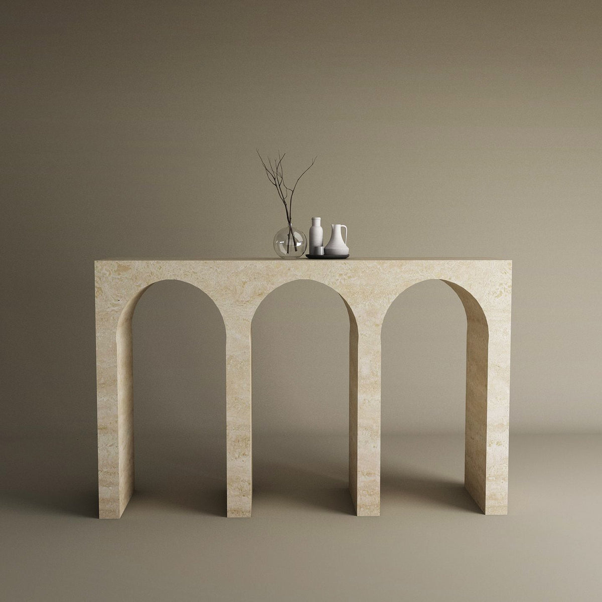 Travertine Arch Console Tables – Travertable